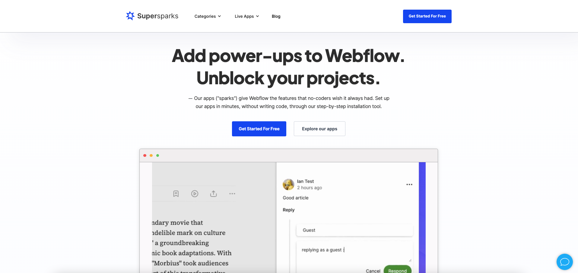 Supersparks - User Generated Content For Webflow
